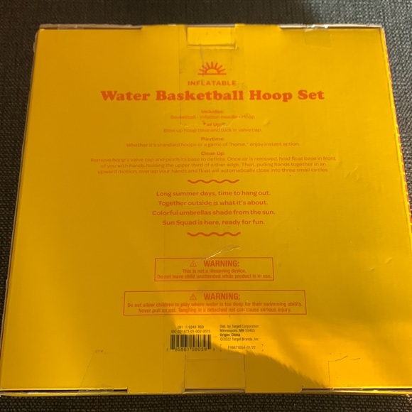 Sun Squad | Games | Nwt Sun Squad Water Basketball Hoop Set | Poshmark